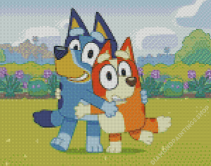 Bluey Cartoon Characters - 5D Diamond Paintings - DiamondPaintings.SHOP