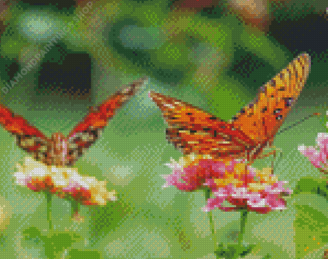 Brown Butterflies And Blooms - 5D Diamond Paintings - DiamondPaintings.SHOP