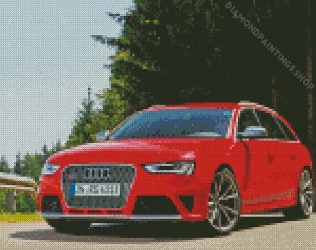 Red Audi Art - 5D Diamond Paintings - DiamondPaintings.SHOP