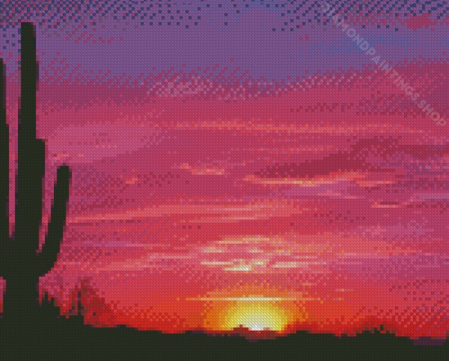 Pink Arizona Desert Sunset - 5D Diamond Paintings - DiamondPaintings.SHOP