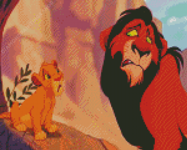 Lion King Scar With Simba - 5D Diamond Painting - DiamondPaintings.SHOP