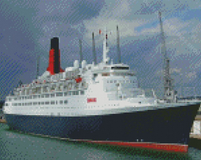 QE2 Liner Ship - 5D Diamond Painting - DiamondPaintings.SHOP