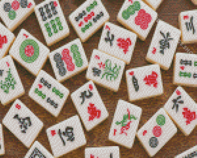 Mahjong Chinese Game - 5D Diamond Painting - DiamondPaintings.SHOP